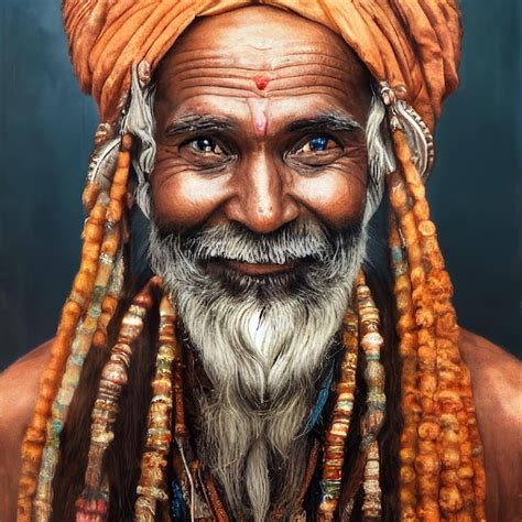 Premium Photo Portrait Of Old African Shaman Man