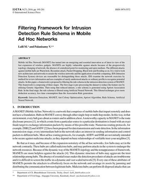 pdf filtering framework for intrusion detection rule schema in mobile ad hoc networks