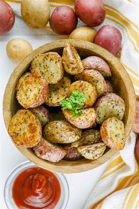Air Fryer Roasted Potatoes 5 Minute Prep Our Zesty Life