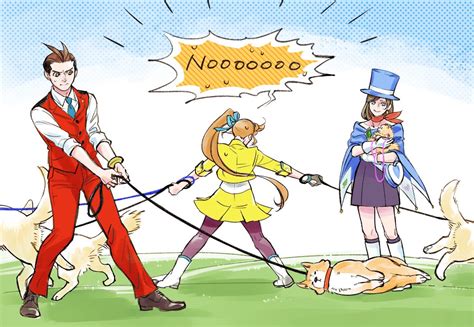 Apollo Justice Trucy Wright Athena Cykes And Missile Ace Attorney And 1 More Drawn By