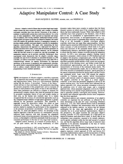 slotine li tac 88 pdf control theory matrix mathematics