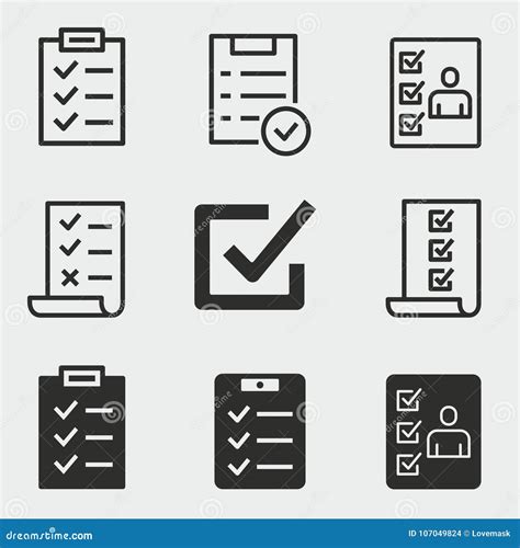 Checklist Icons Set Stock Vector Illustration Of Select 107049824