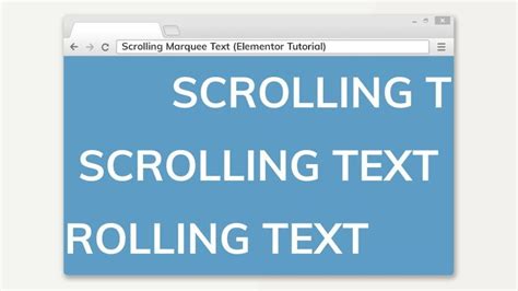 Scrolling Marquee Text Elementor Tutorial Scrolling Text Text