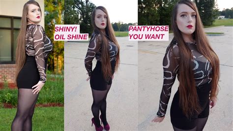 Shiny Pantyhose Try On With Black Shorts Black Tights And Black Pantyhose Review Youtube