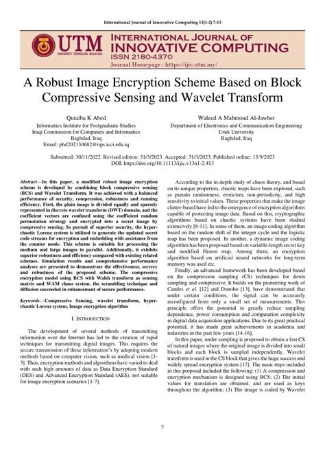 pdf a robust image encryption scheme based on block compressive sensing and wavelet transform