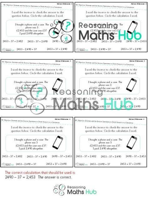 estimate and use inverse operations to check answers to a calculation master the curriculum