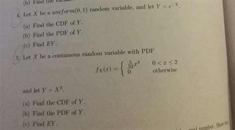 solved let x be a uniform 0 1 random variable and let y