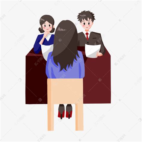 手绘招聘面试人物插画素材图片免费下载 千库网