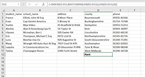 how to find the longest or shortest text string in a column in excel geeksforgeeks