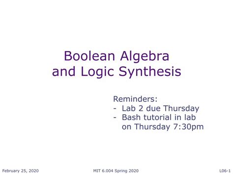 pdf boolean algebra and logic synthesis dokumen tips