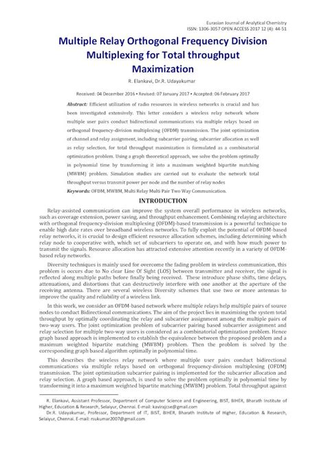pdf multiple relay orthogonal frequency division multiplexing for … relay · eurasian