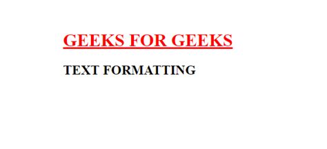 Css Text Formatting Geeksforgeeks