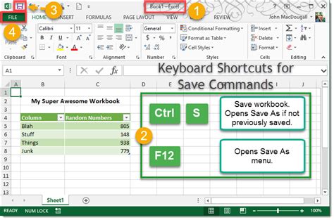 saving your workbook how to excel