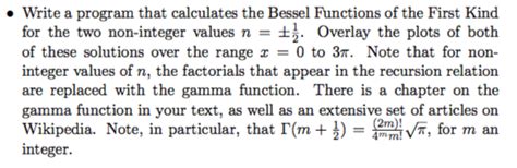solved write a program that calculates the bessel functions