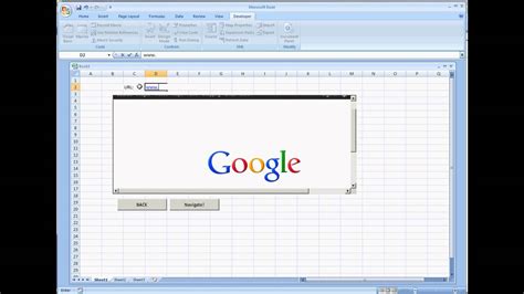 Web Browser Control In Microsoft Excel 2007 VBA YouTube