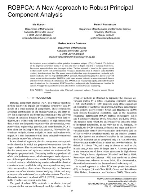 pdf robpca a new aproach to robust principal component analysis