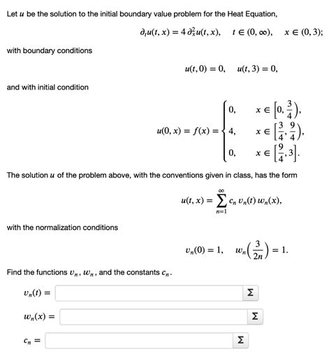 solved let u be the solution to the initial boundary value