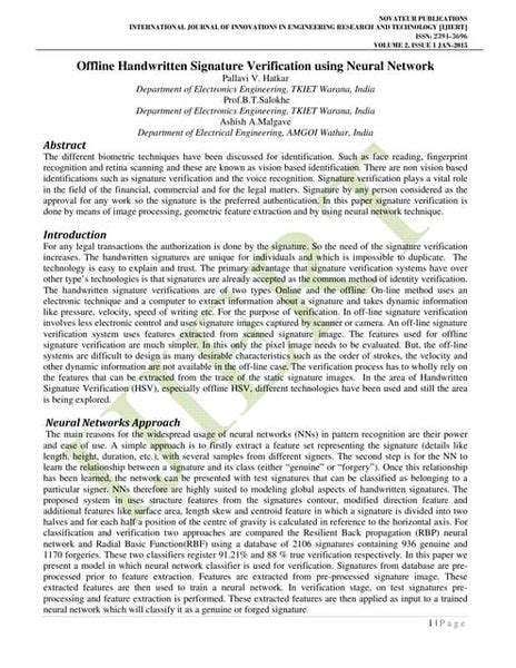 offline signature verification and recognition using