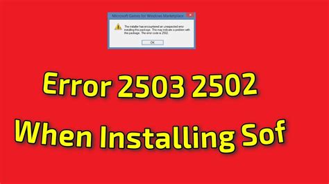 solved how to fix error 2503 2502 on windows 10 when installing software youtube