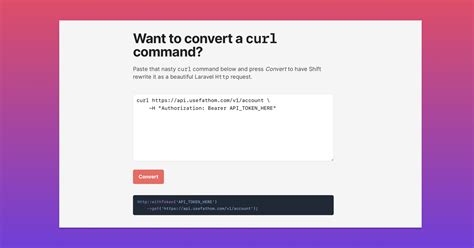 CURL Converter A Tool Convert CURL Commands To Laravel S Client