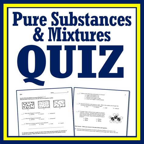 Classifying Matter Quiz Elements Compounds And Mixtures Flying