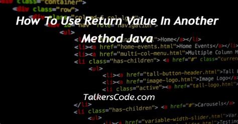 How To Use Return Value In Another Method Java