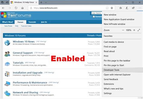 Enable Or Disable Microsoft Edge Developer Tools In Windows Tutorials