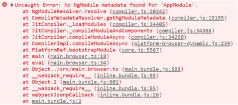 typescript switching from angular 4 to 5 causing uncaught error no ngmodule metadata found
