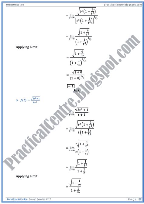exercise 1 7 solved exercise functions and limits mathematics xii practical centre