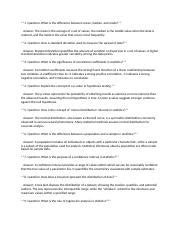 Statistics Questions And Answers Docx 1 Question What Is The
