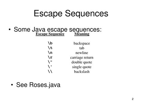 ppt string escape sequences powerpoint presentation free download id 308759