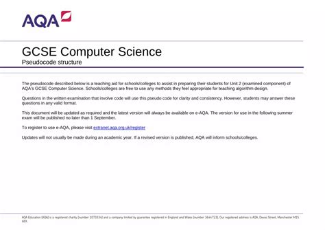 pdf gcse computer science pseudocode structure dokumen tips