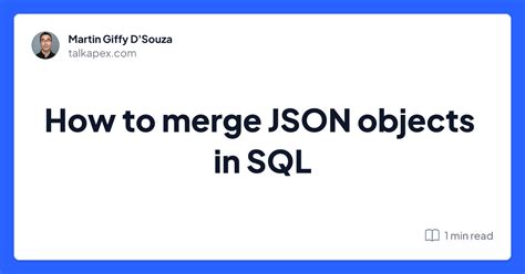 how to merge json objects in sql