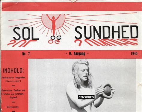 Sol Og Sundhed 1945 N7 Naturist Journal Magazine Naturism Nudism