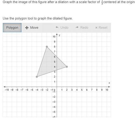 graph the image of this figure after a dilation with a scale factor of 12centered at the origin