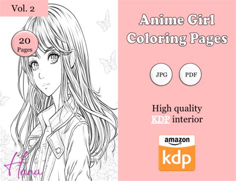13 Anime Girl Coloring Page Designs And Graphics