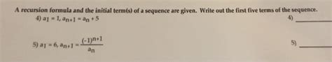 solved a recursion formula and the initial term s of a