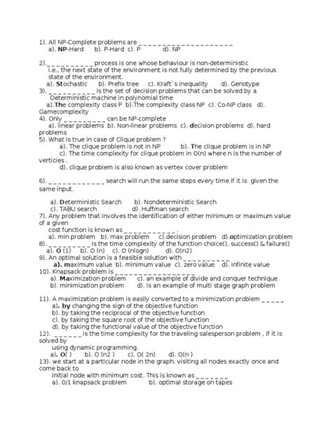 daa bits mid2 pdf computational complexity theory mathematical optimization