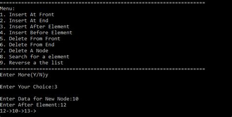 menu driven program to implement all the operations of doubly circular linked list geeksforgeeks