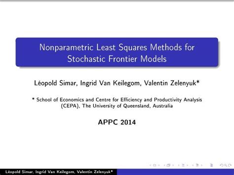 pdf nonparametric least squares methods for stochastic · léopold simar ingrid van