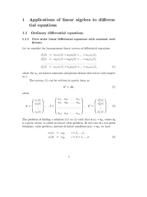 ebook pdf mathematics applications of linear algebra to differential equation pdf