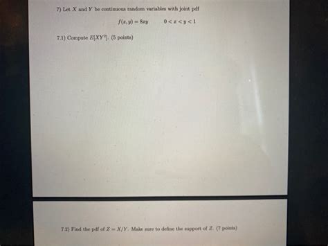 solved 7 let x and y be continuous random variables with