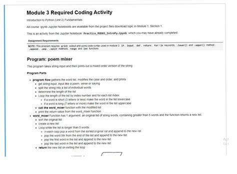 module 3 required coding activity introduction to