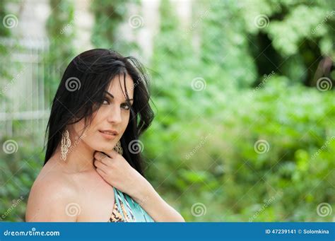 Beautiful Slim Brunette Girl On A Walk Stock Image Image Of Relaxation Female 47239141