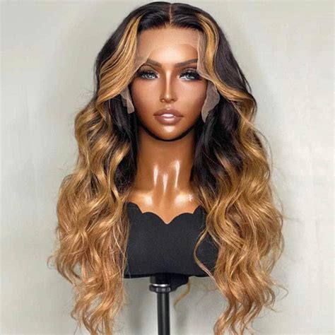 Balayage Brown Body Wave Lace Front Human Hair Wigsn Slovehair Shop