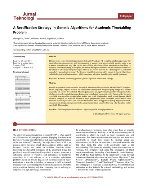 pdf a rectification strategy in genetic algorithms for academic timetabling problem