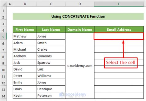 formula to create email address in excel 2 suitable examples