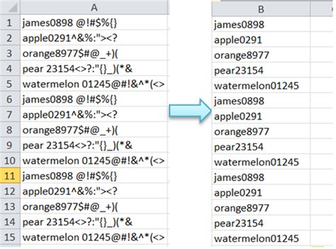 how to remove non alphanumeric characters in excel