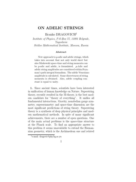 an adelic approach to p adic and adelic string amplitudes pdf string theory geometry