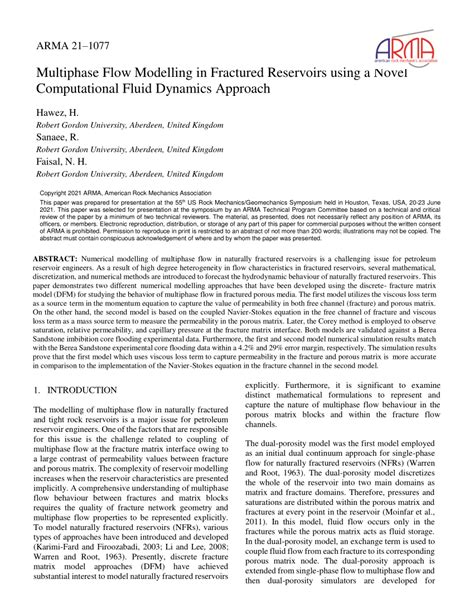 pdf multiphase flow modelling in fractured reservoirs using a novel computational fluid